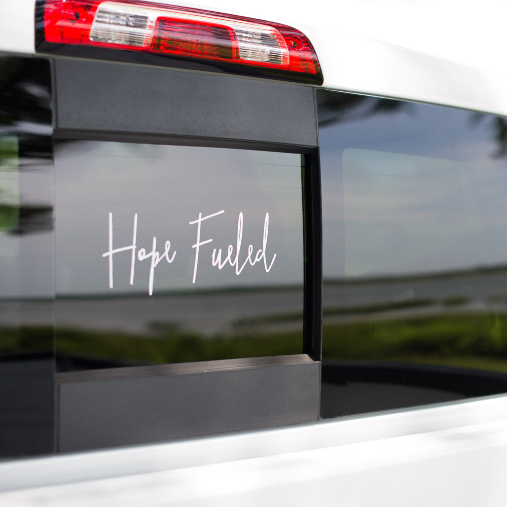 Christian Car Sticker: 'Hope Fueled' Vinyl Decal (10"x4") – Hopefuel