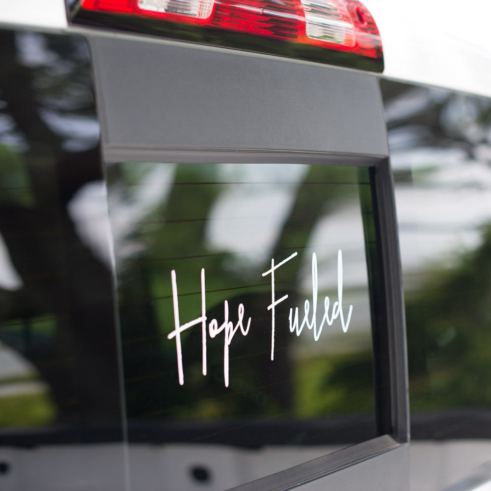 Christian Car Sticker: 'Hope Fueled' Vinyl Decal (10"x4") – Hopefuel