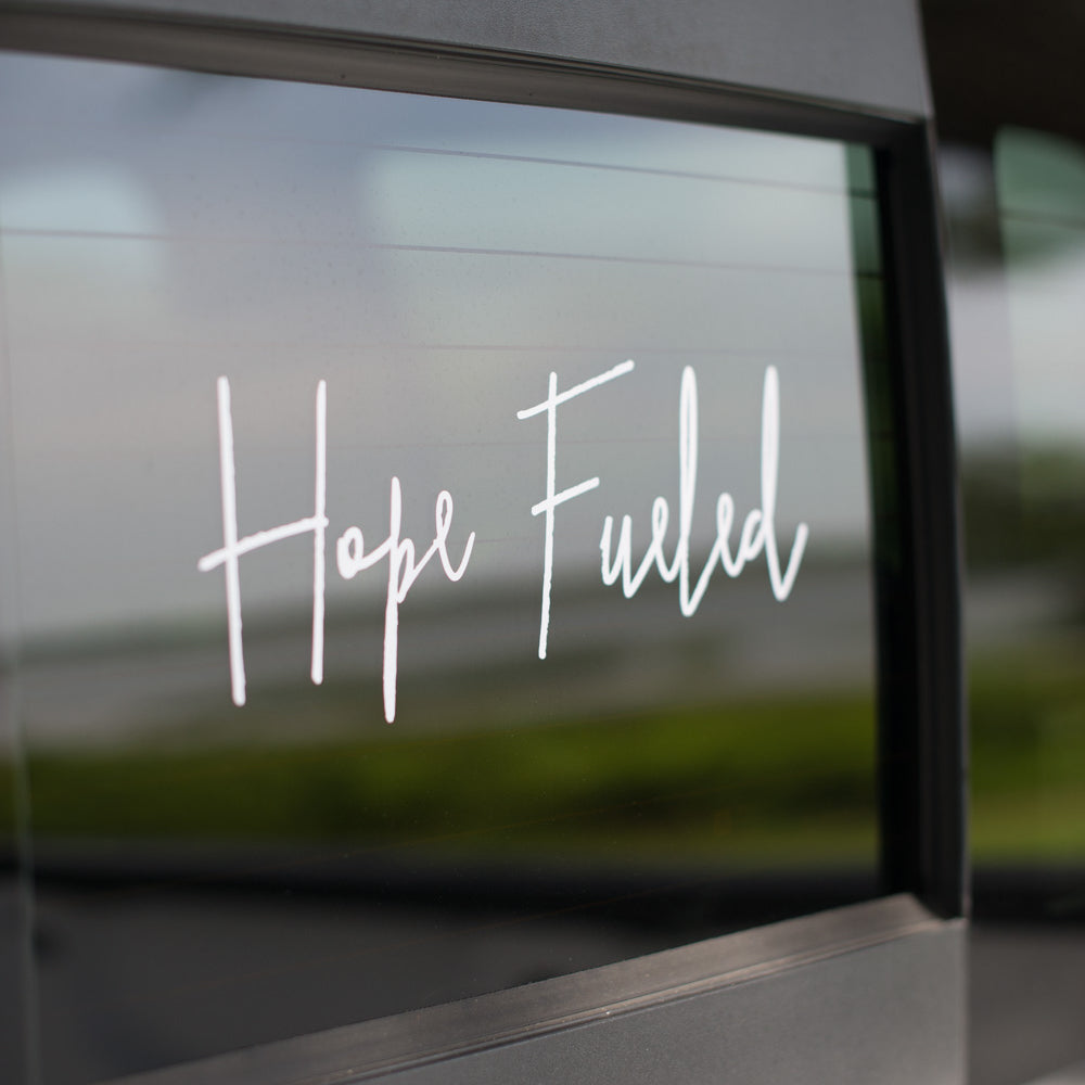 Christian Car Sticker: 'Hope Fueled' Vinyl Decal (10"x4") – Hopefuel